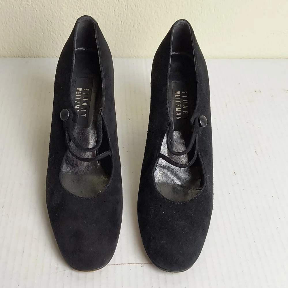 Stuart Weitzman | Shoes | Stuart Weitzman Black Suede Heels Mary Jane ...